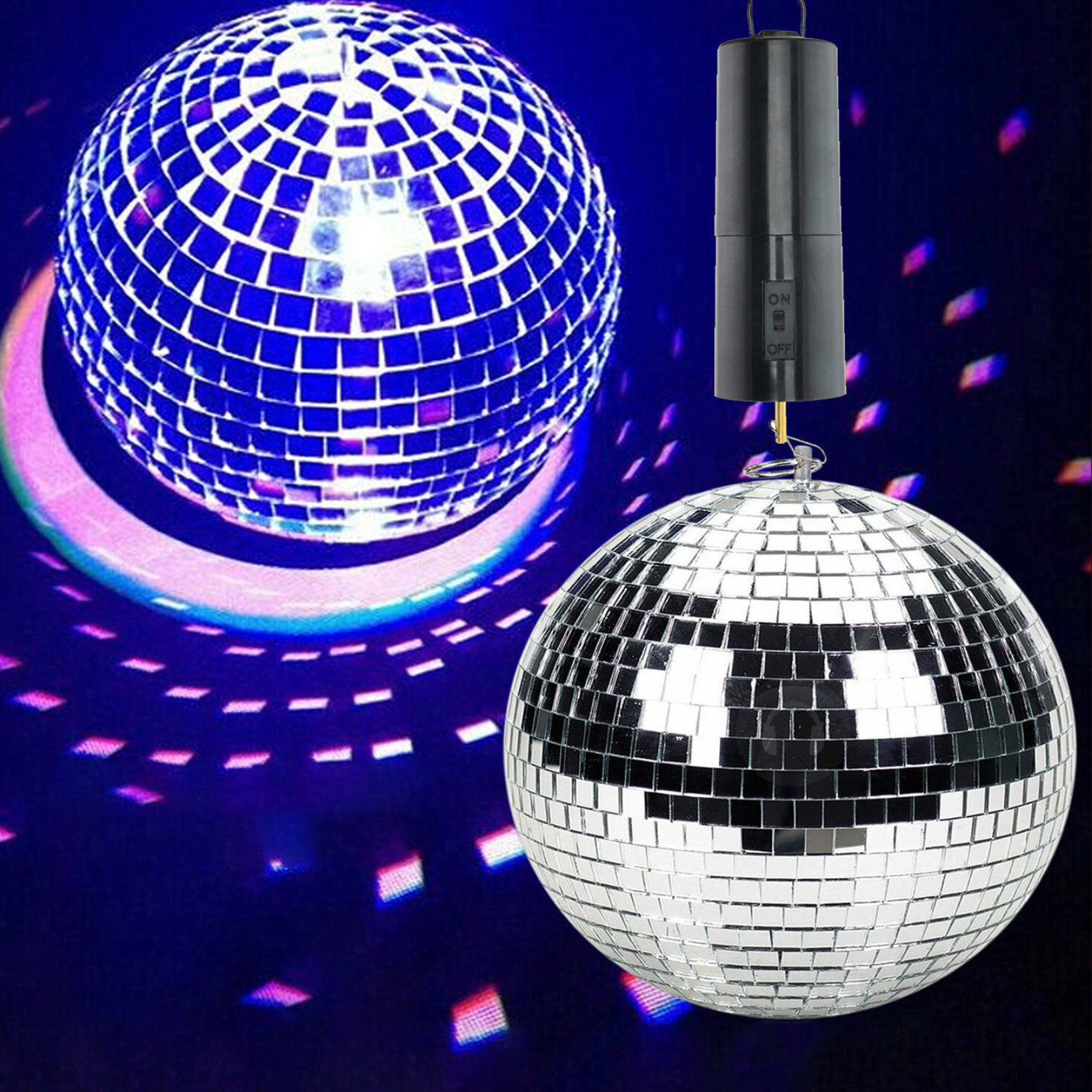 Disco mirror ball with motor spinner – Six Things Shop Australia