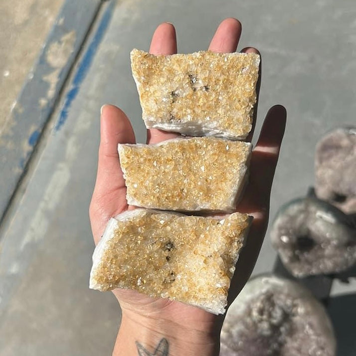 Raw citrine crystal cluster geode statue – Six Things Shop Australia