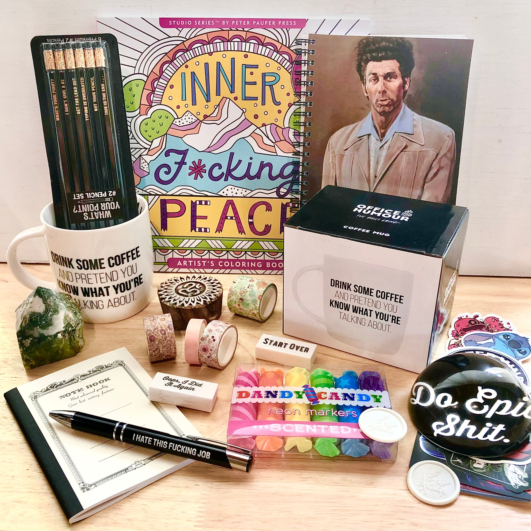 Stationery addict / office humour MYSTERY gift box – Six Things Shop ...