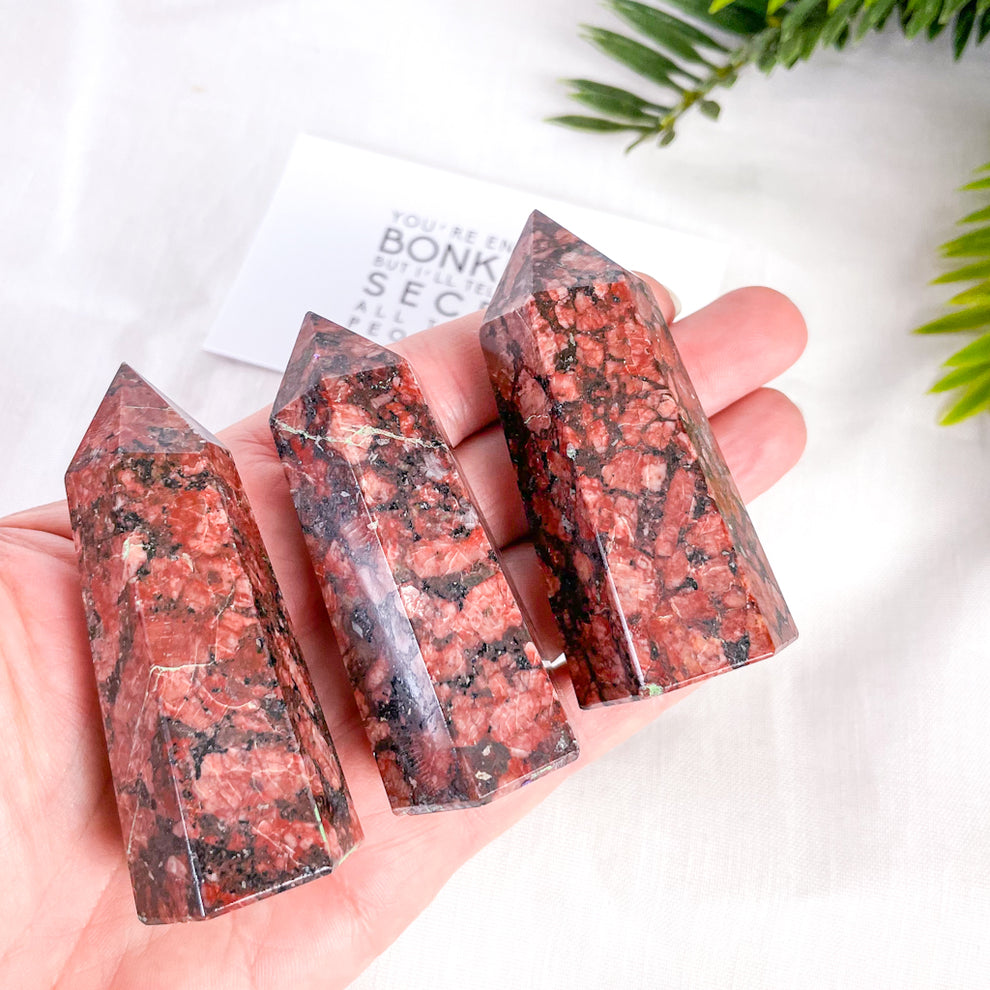 Flower alkali feldspar syenite crystal tower – Six Things Shop Australia